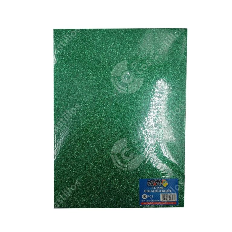 Foami Escarchado Verde Set 10uds - Comercial Los Castillos